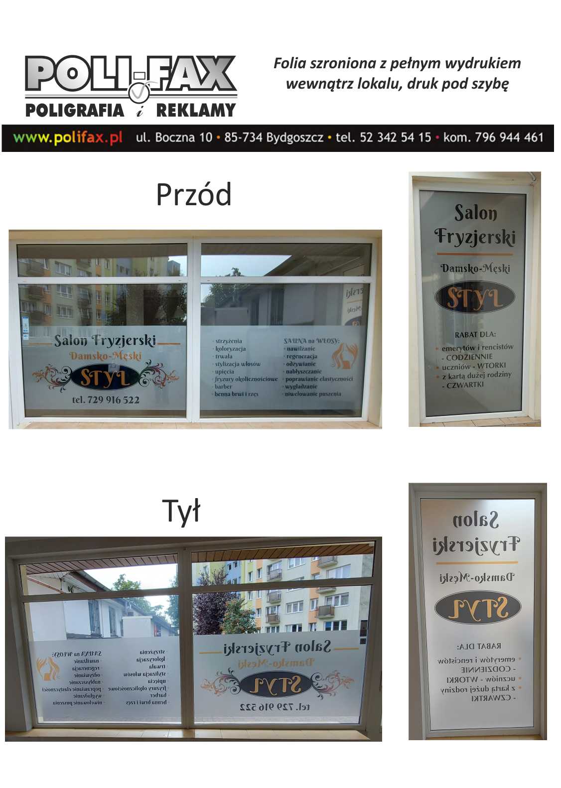 Folia szroniona - Bydgoszcz - Poli-Fax