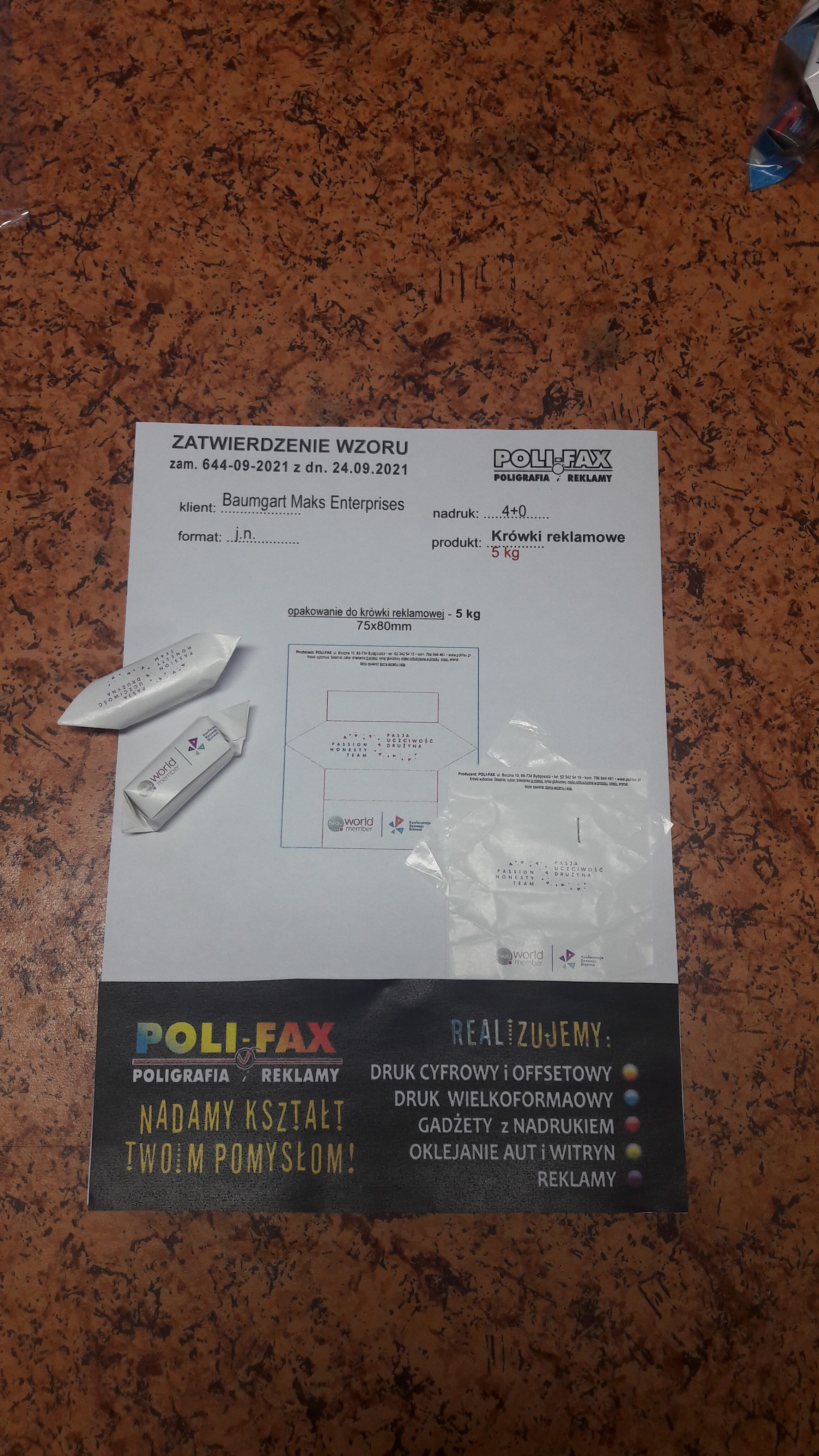 Krówki reklamowe - Bydgoszcz - Poli-Fax